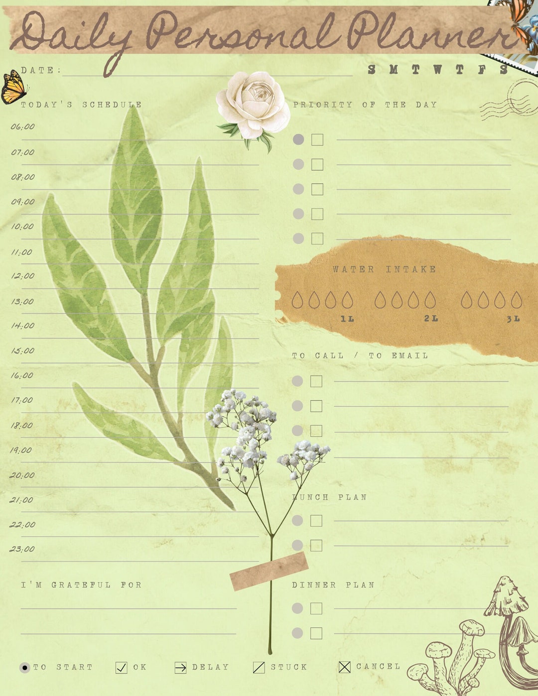 Cottagecore Daily Planner - Etsy