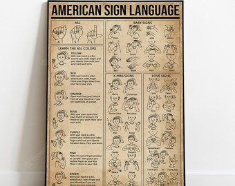 I Love You Sign Language Poster - Etsy