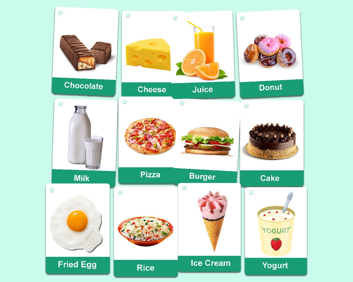Food Flashcards for Kids, Educational Learning Resources, Homeschooling ...