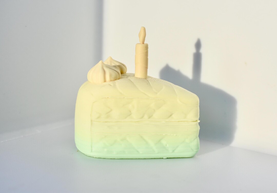 Birthday Cake Slice With Candle: 3D Printable Model (STL, 3MF) - Etsy