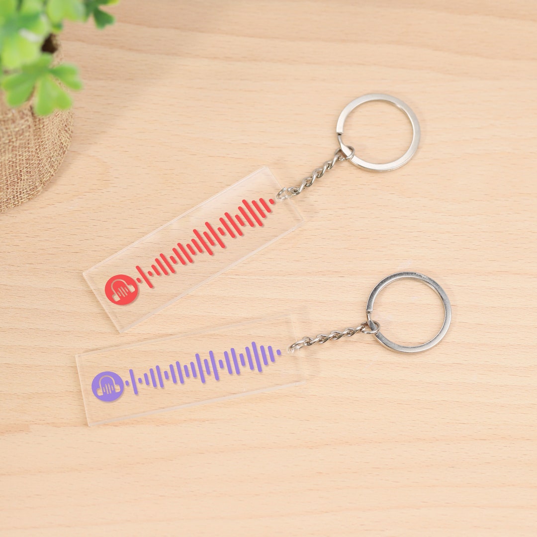 Custom Song Code Keychain, Scannable Music Code Keychain / Plaque ...