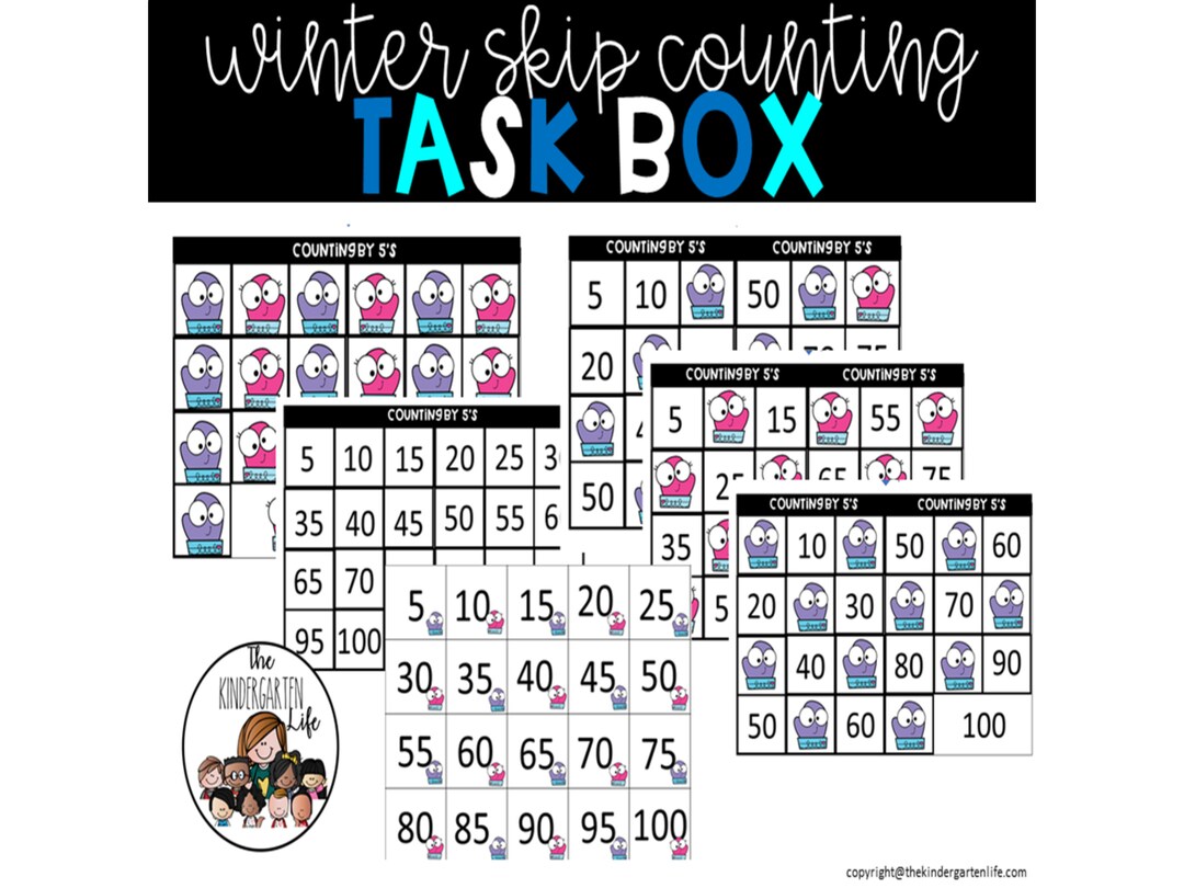 Winter Skip Counting by 5's Task Box - Etsy