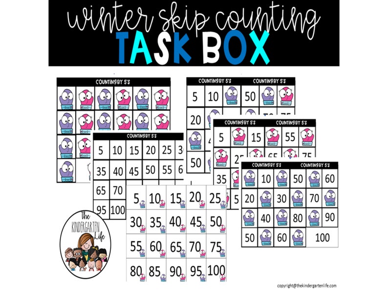 Winter Skip Counting by 5's Task Box - Etsy