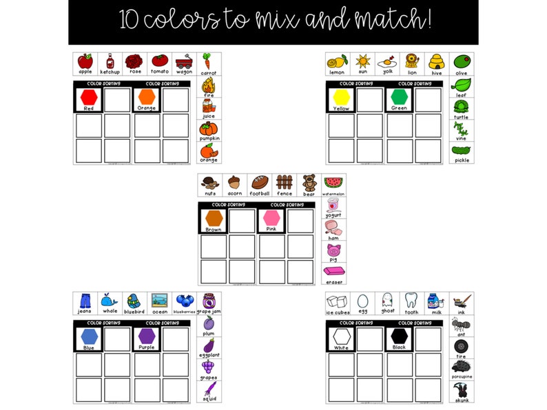 Color Sorting Task Box for Kindergarten - Etsy