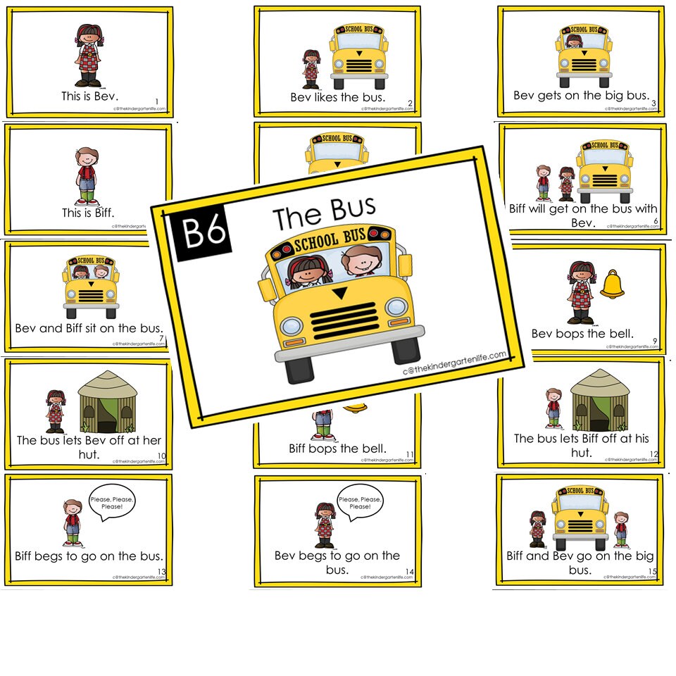 Decodable Dyslexia Reader the Bus - Etsy