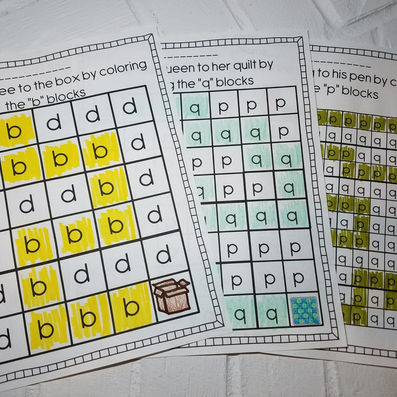 Dyslexia Worksheets for BDPQ Letter Reversals for Pre-k - Etsy