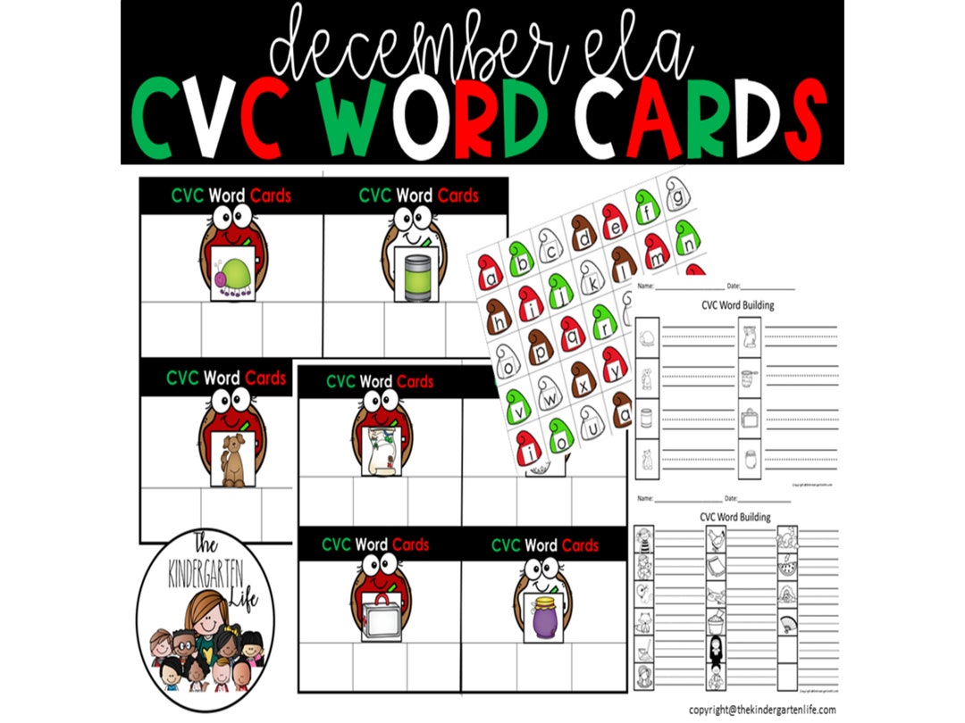 Christmas December CVC Word Building - Etsy