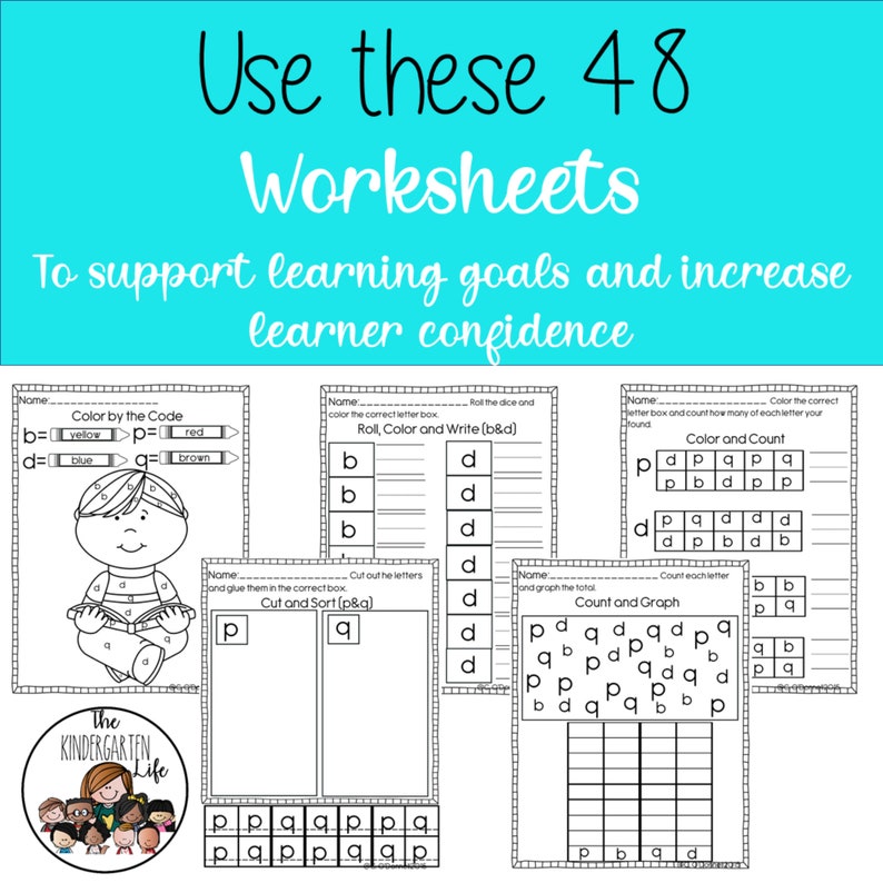 Dyslexia Worksheets for BDPQ Letter Reversals for Pre-k - Etsy