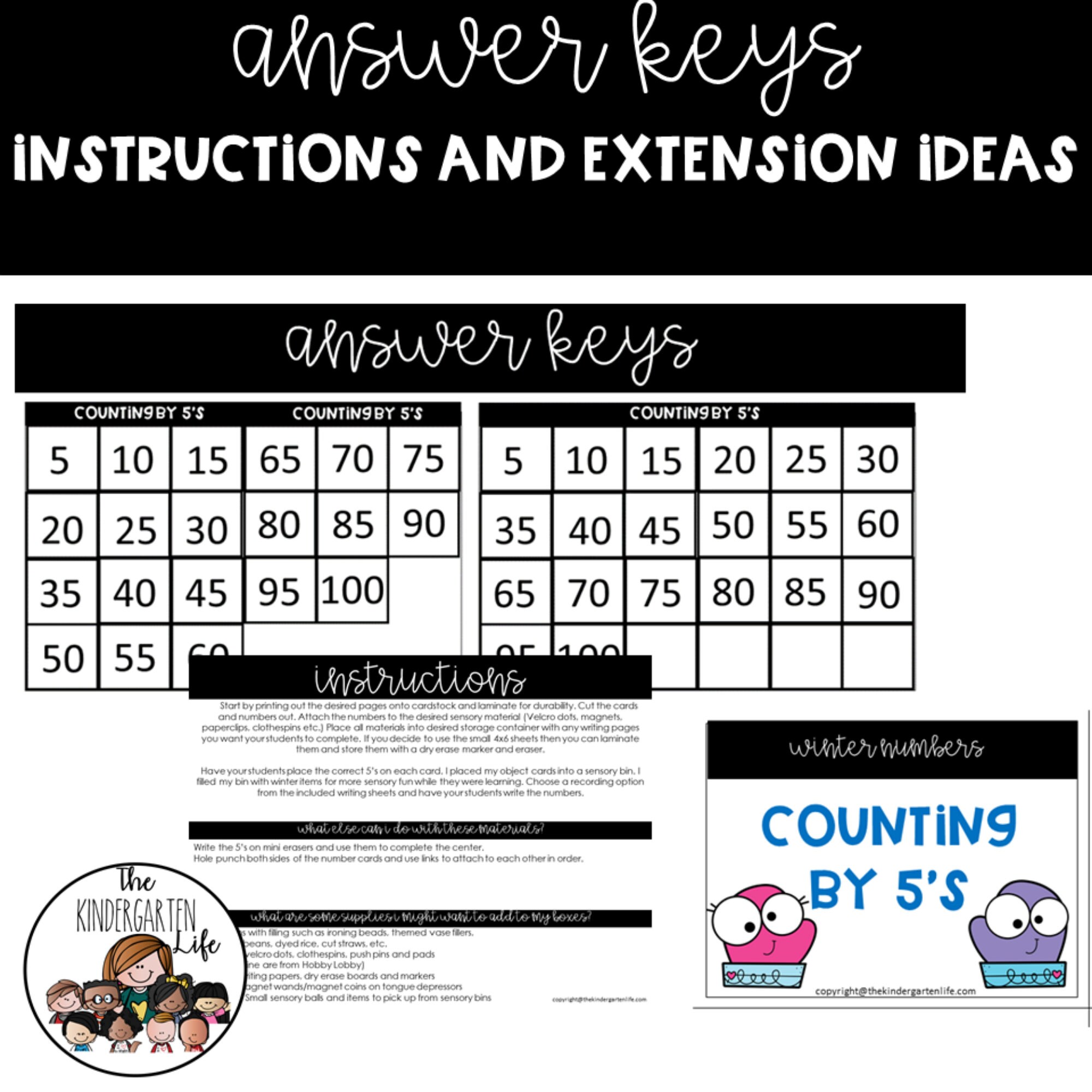 Winter Skip Counting by 5's Task Box - Etsy