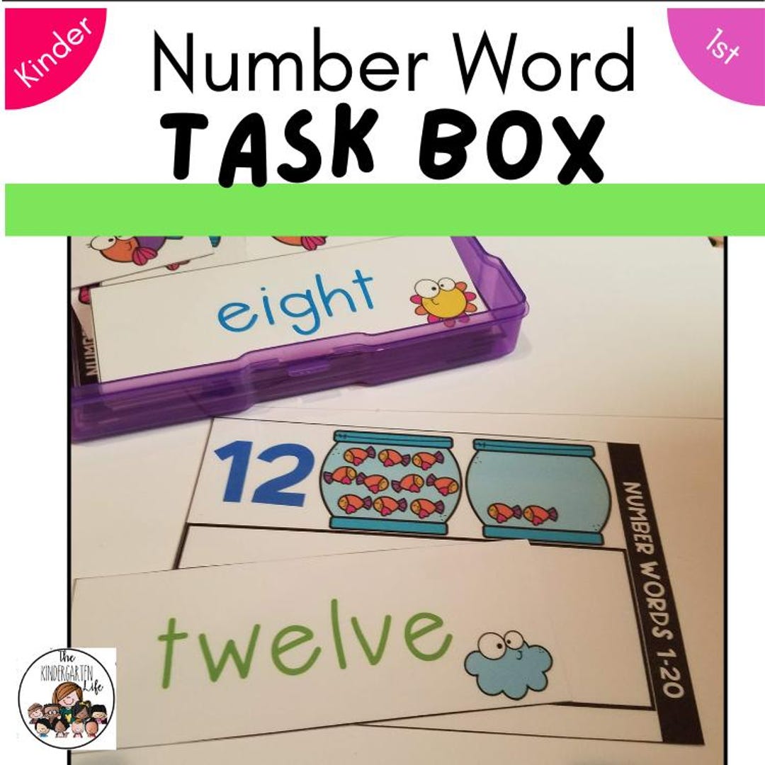 Number Words 1-20 Task Box Cards Center for Kindergarten - Etsy