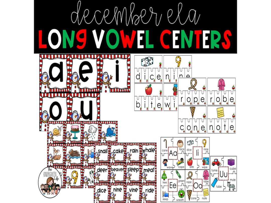 Christmas December Long Vowel Centers - Etsy