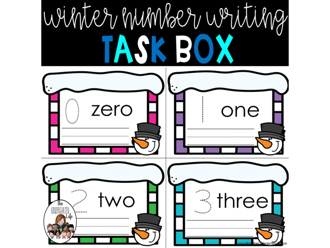 Winter Number Writing Task Box - Etsy