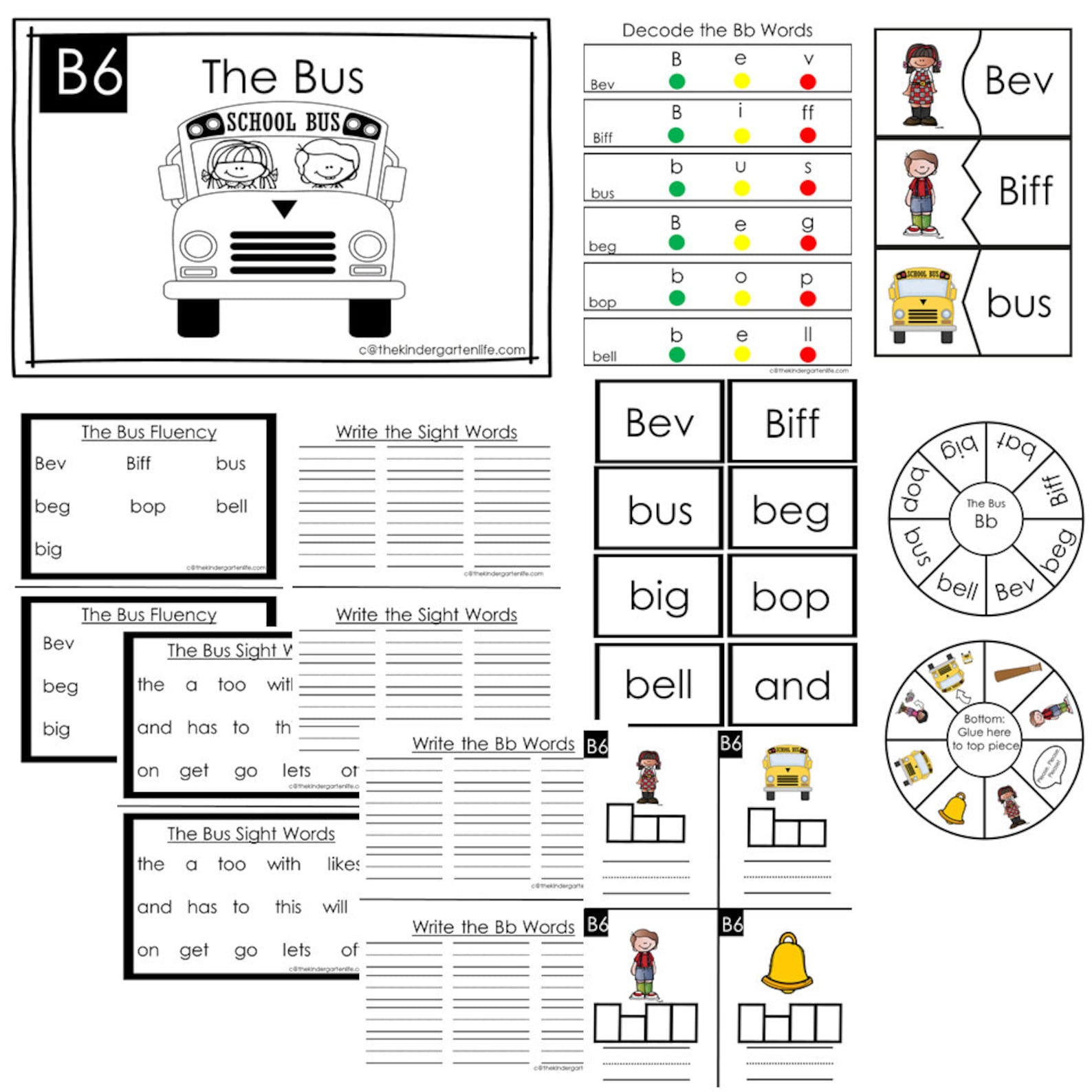 Decodable Dyslexia Reader the Bus - Etsy