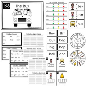 Decodable Dyslexia Reader the Bus - Etsy