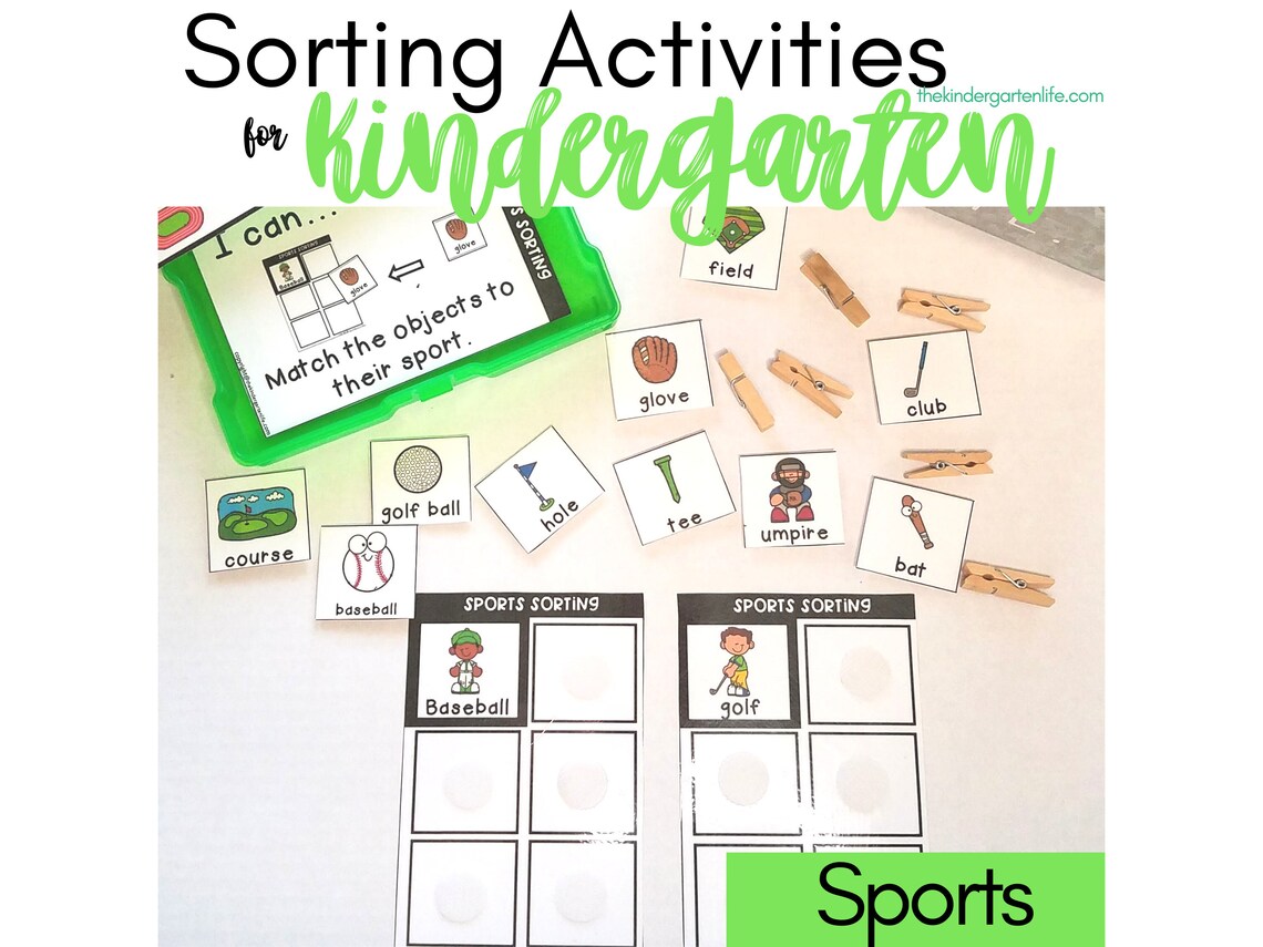 Sports Sorting Activity for Kindergarten, First Grade, Homeschool ...