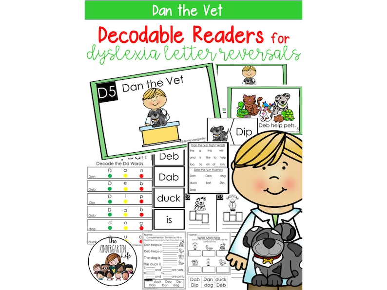 Decodable Dyslexia Reader Dan the Vet - Etsy