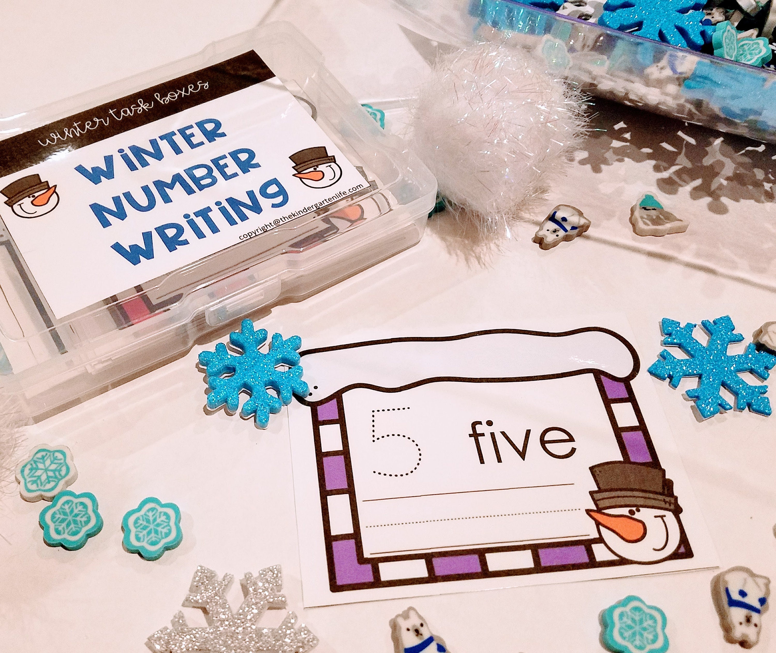 Winter Number Writing Task Box - Etsy