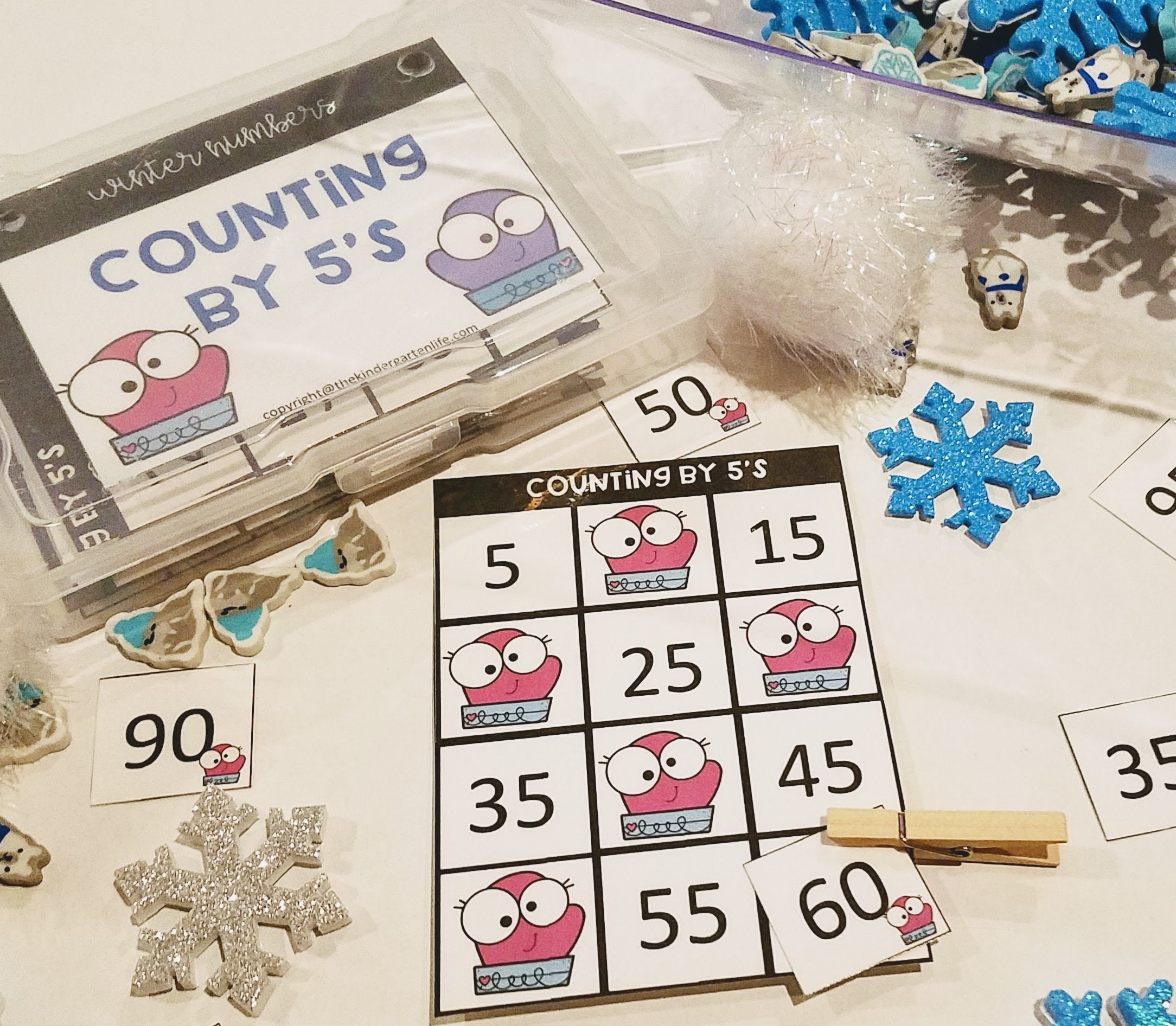 Winter Skip Counting by 5's Task Box - Etsy