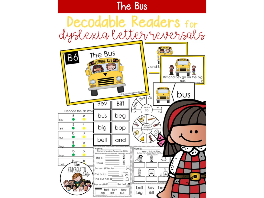 Decodable Dyslexia Reader the Bus - Etsy