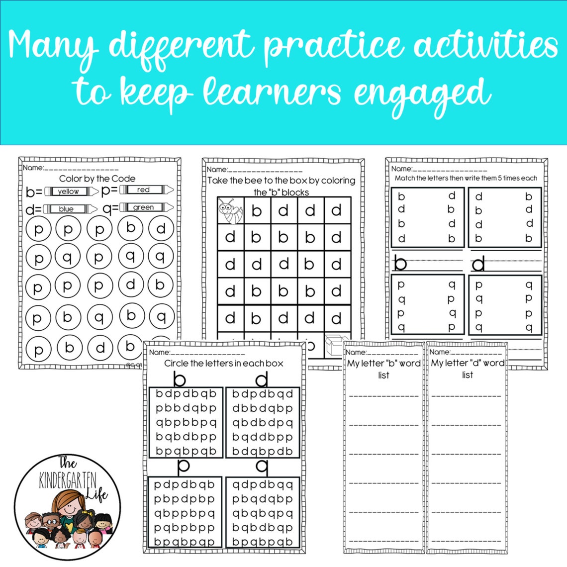 Dyslexia Worksheets for BDPQ Letter Reversals for Pre-k - Etsy