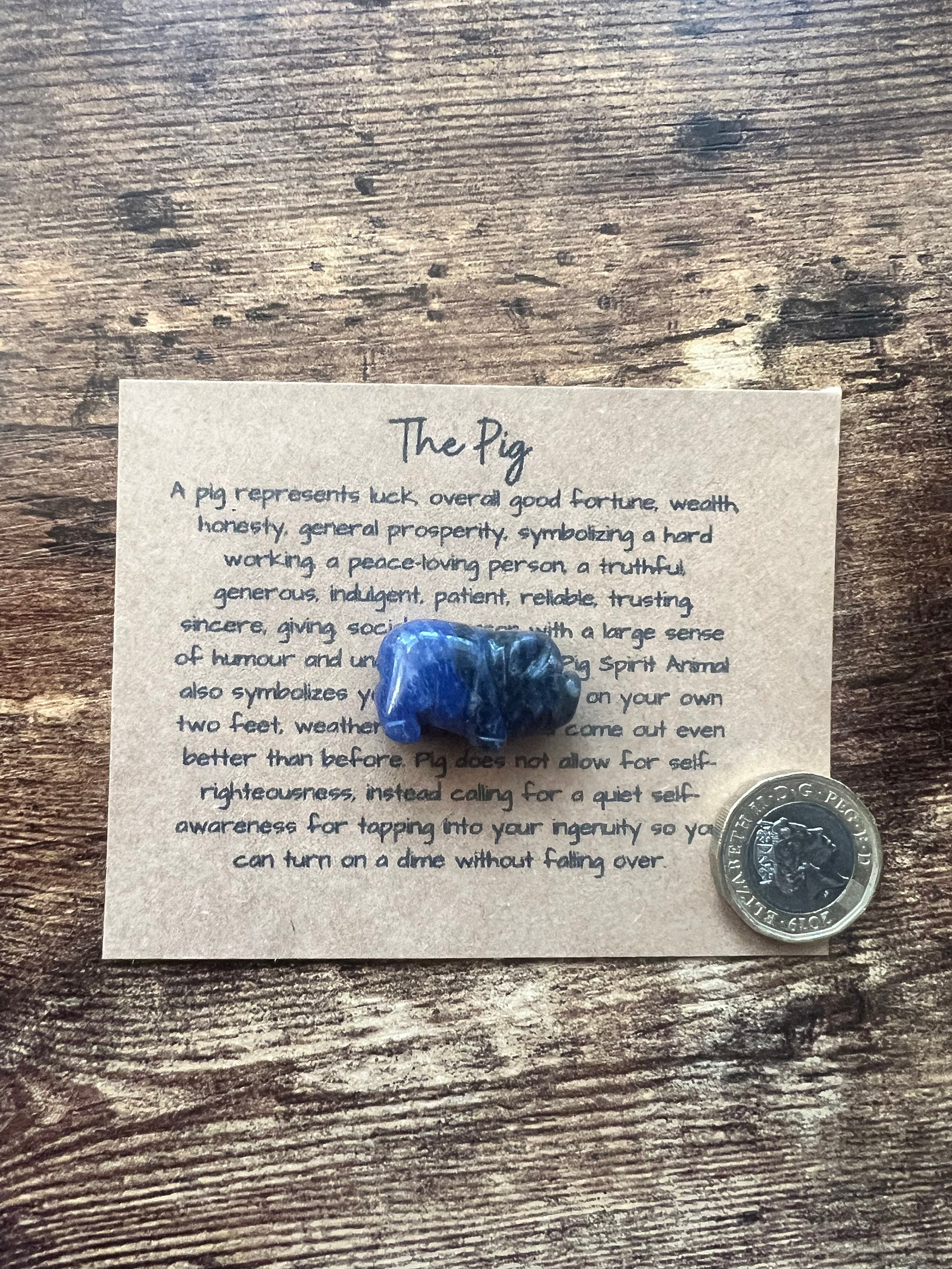 Hand Carved Pig Natural Stone Animals Ornaments Crystal Energy Healing ...