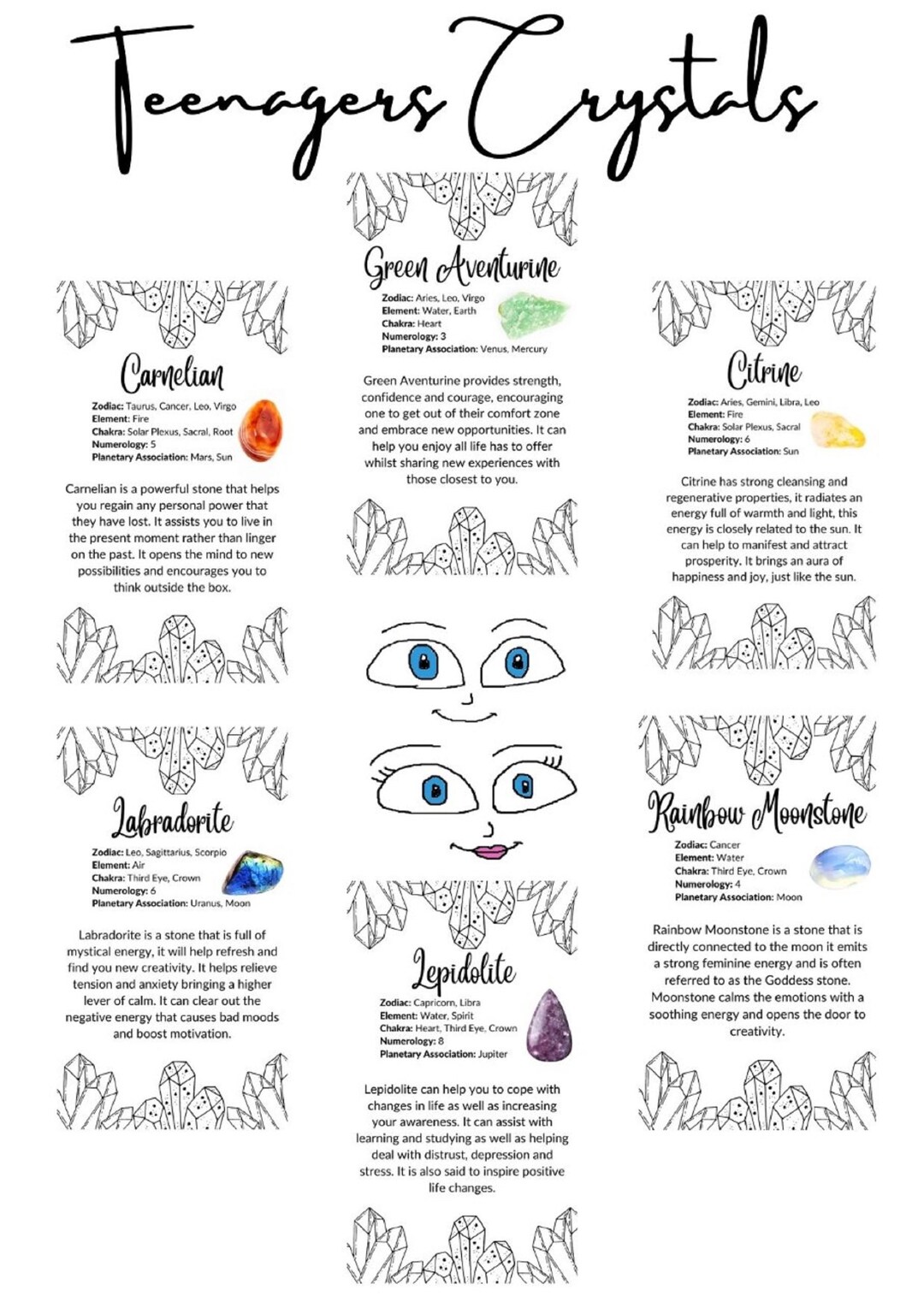 Crystal Gift Set for Teenagers, Healing Crystals, Energy Stones ...
