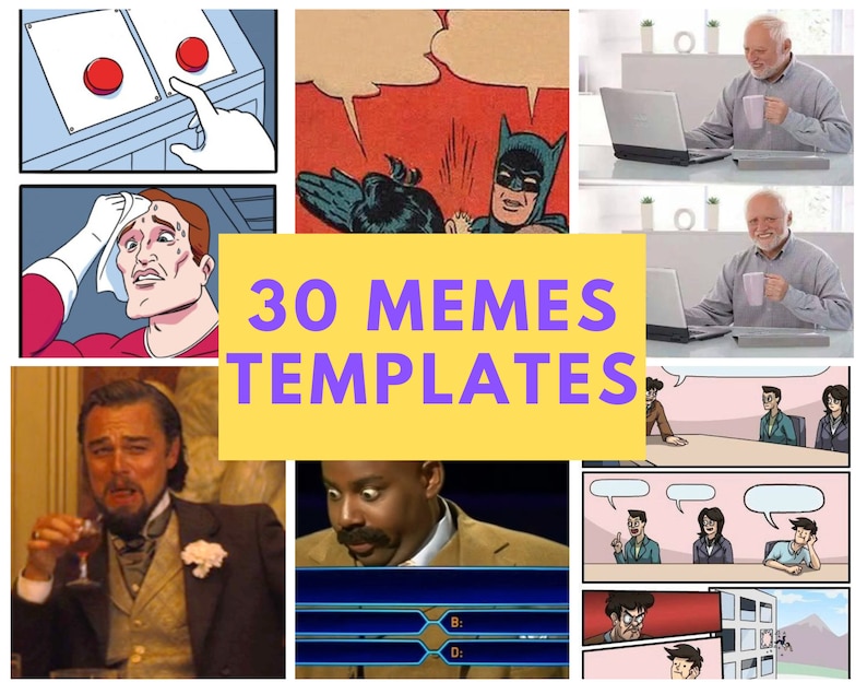 30 Meme Templates Digital Download PNG Templates - Etsy