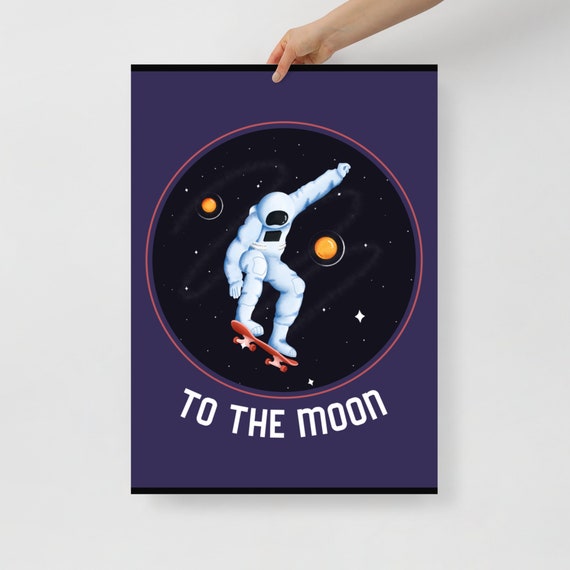 TO THE MOON Comic Kids Poster - Etsy