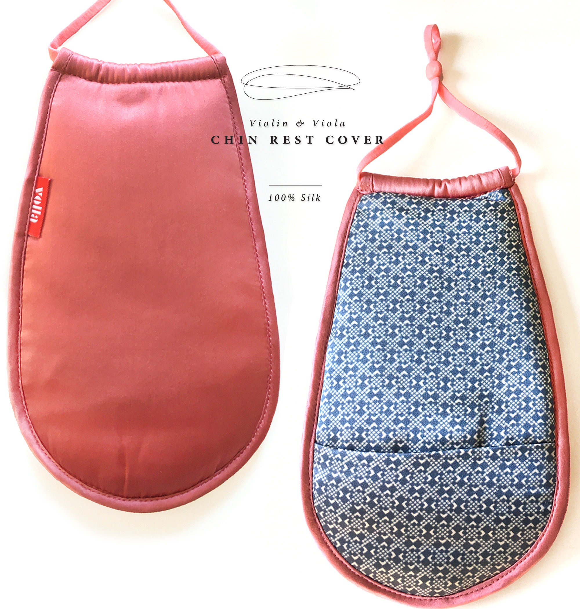 100% Silk Violin Chin Rest Cover Pad, Violin Chinrest Cover Pad, Pink ...
