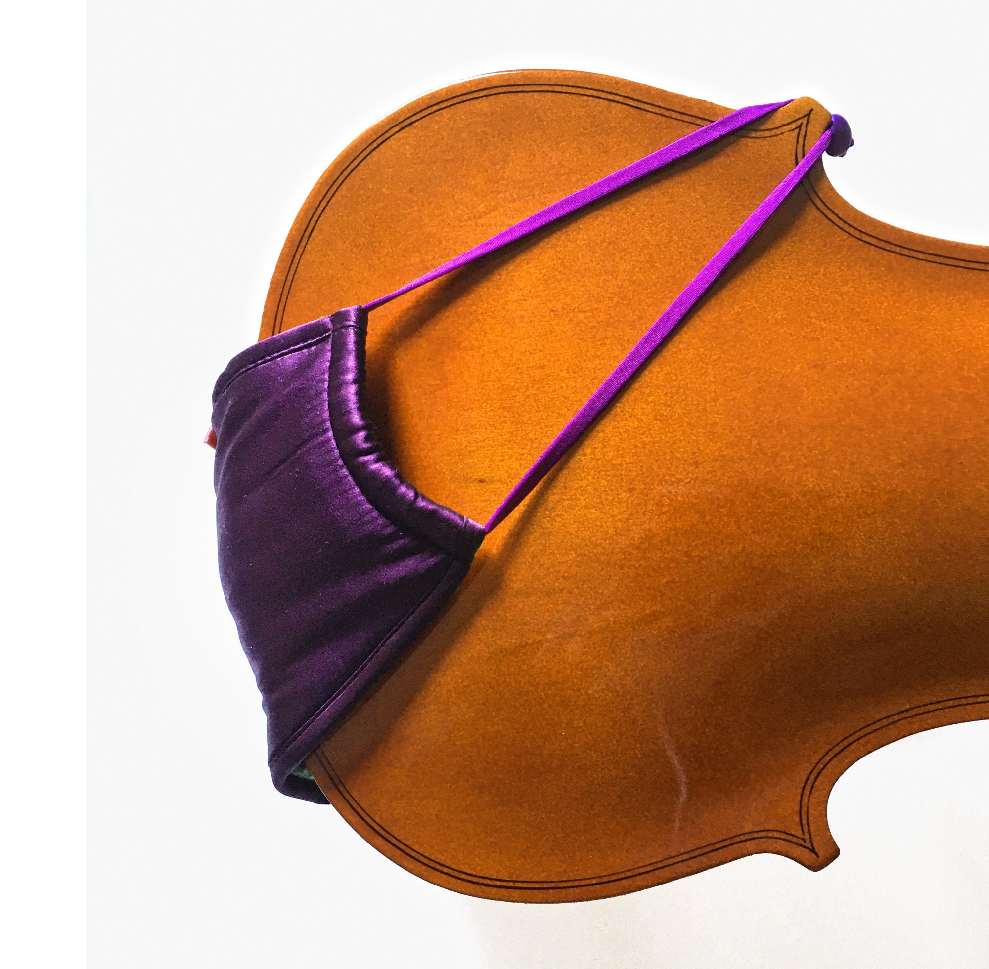 100% Silk Violin Chin Rest Cover Pad, Violin Chinrest Cover Pad, Purple ...