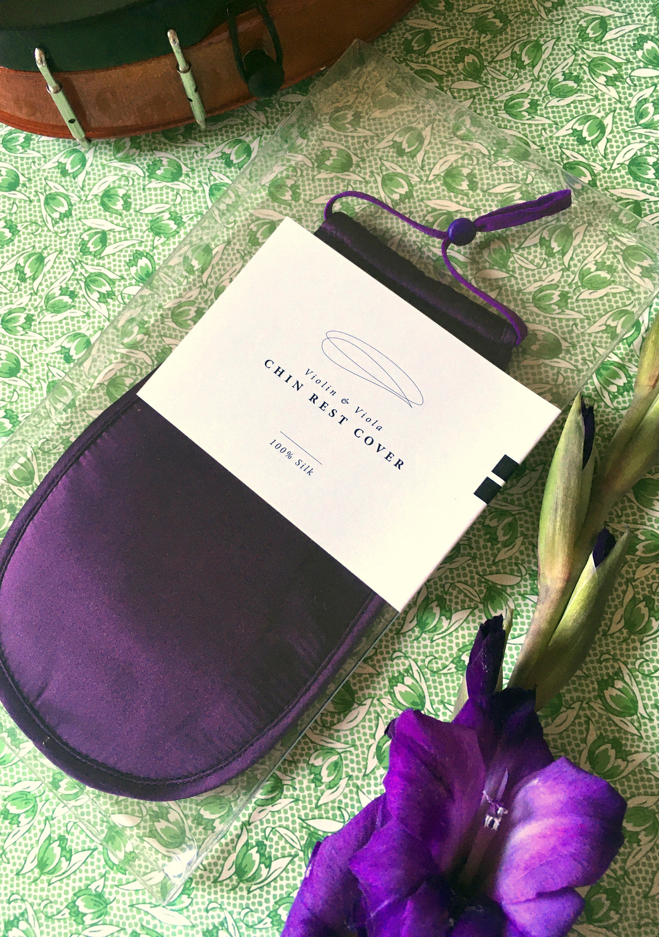 100% Silk Violin Chin Rest Cover Pad, Violin Chinrest Cover Pad, Purple ...