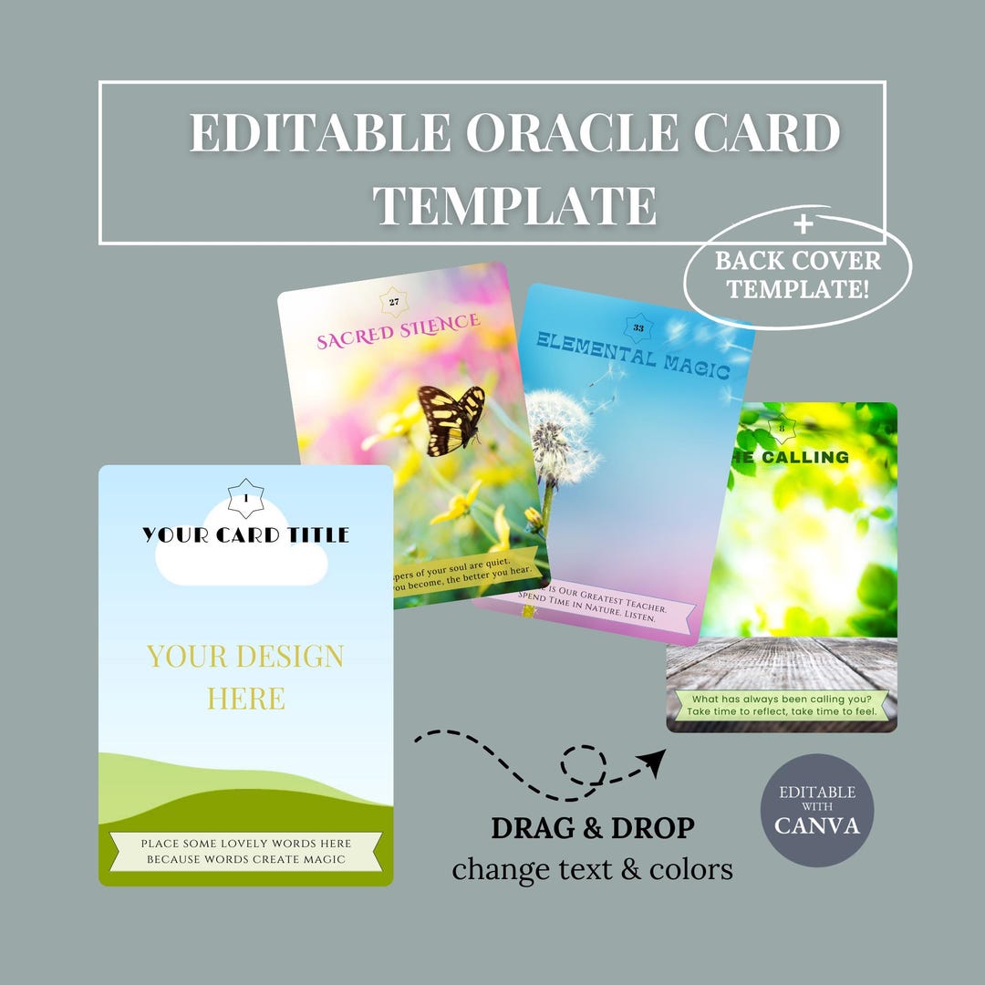 Oracle Card Editable Canva Template Create Your Own Oracle Card Deck ...