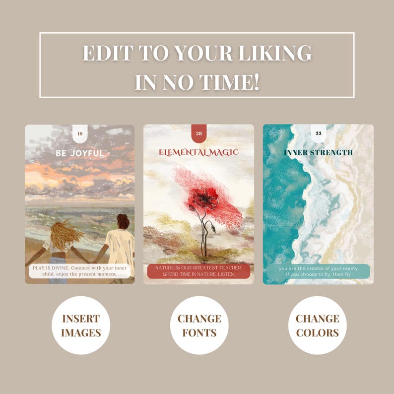 Oracle Card Canva Template - Create Your Own Deck, Editable Printable ...