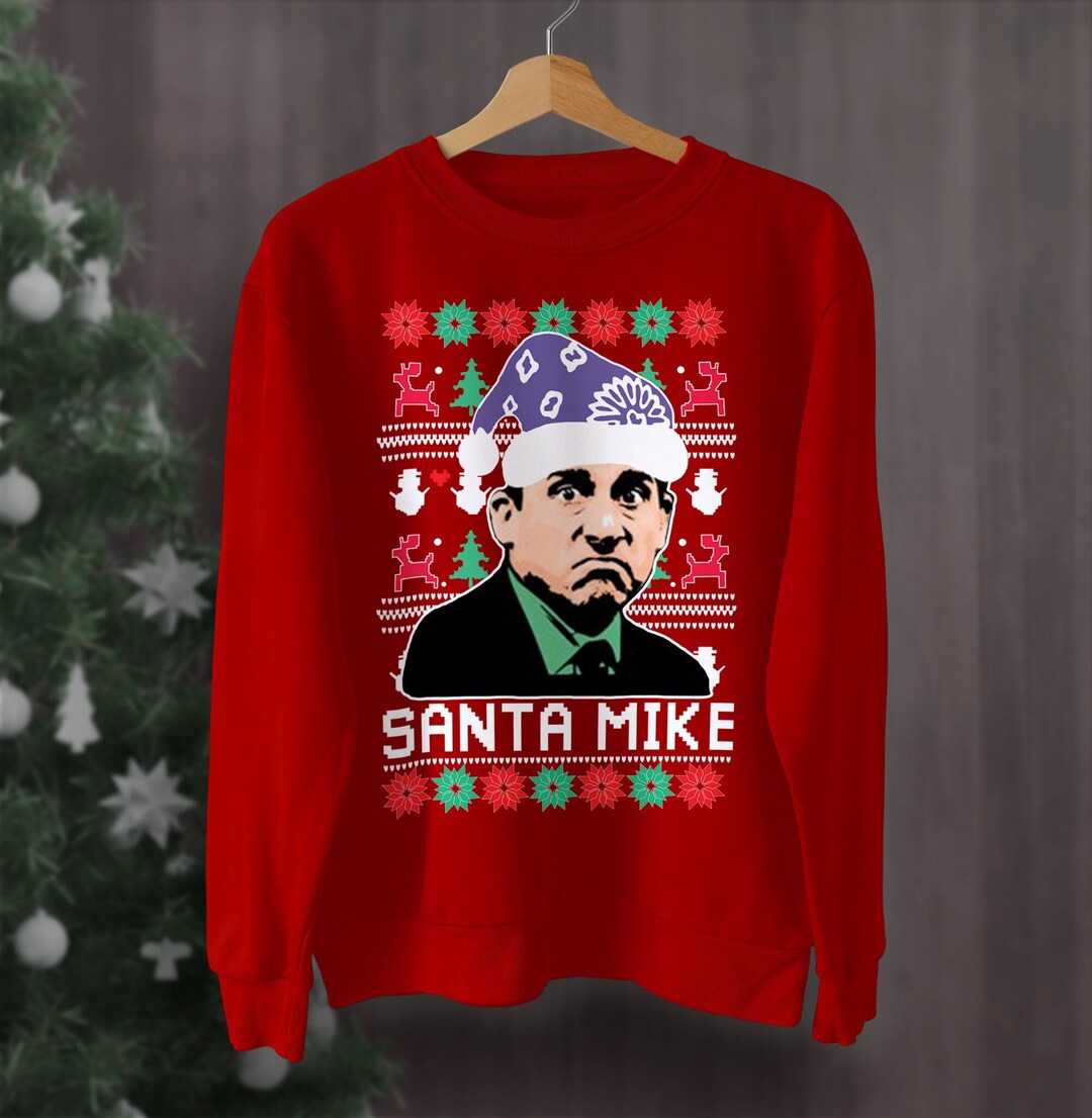 Santa Mike Christmas Hoodie, Ugly Christmas Sweater, the Office Santa Mike Unisex Sweatshirt ...