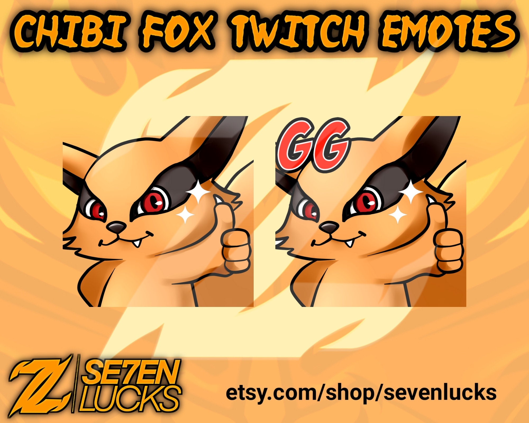Chibi Fox Twitch Emotes Pack, Anime Twitch Emotes, Chibi Twitch Emotes ...