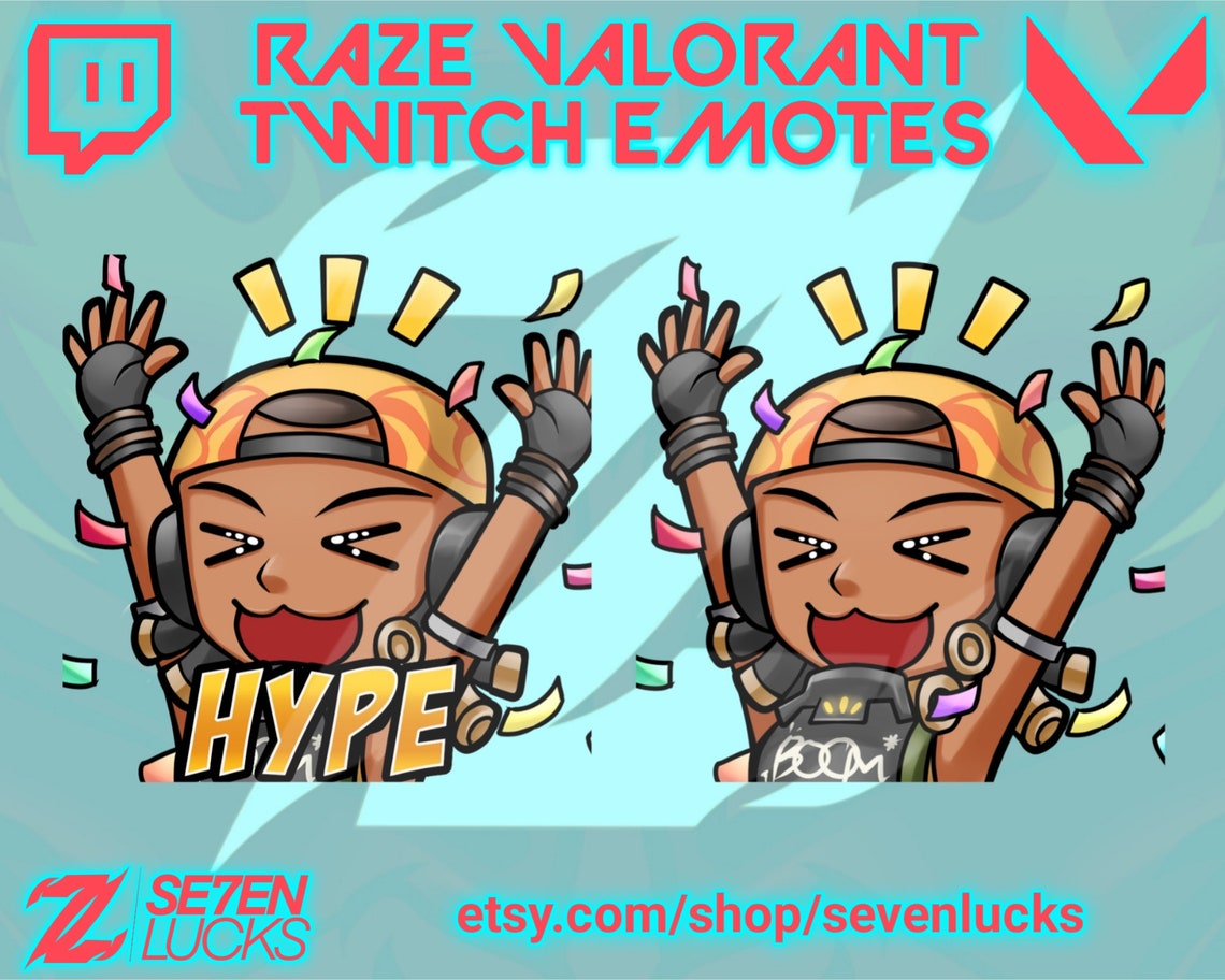 Raze Valorant Twitch Emotes, Valorant Twitch Emotes, Kawaii Twitch ...