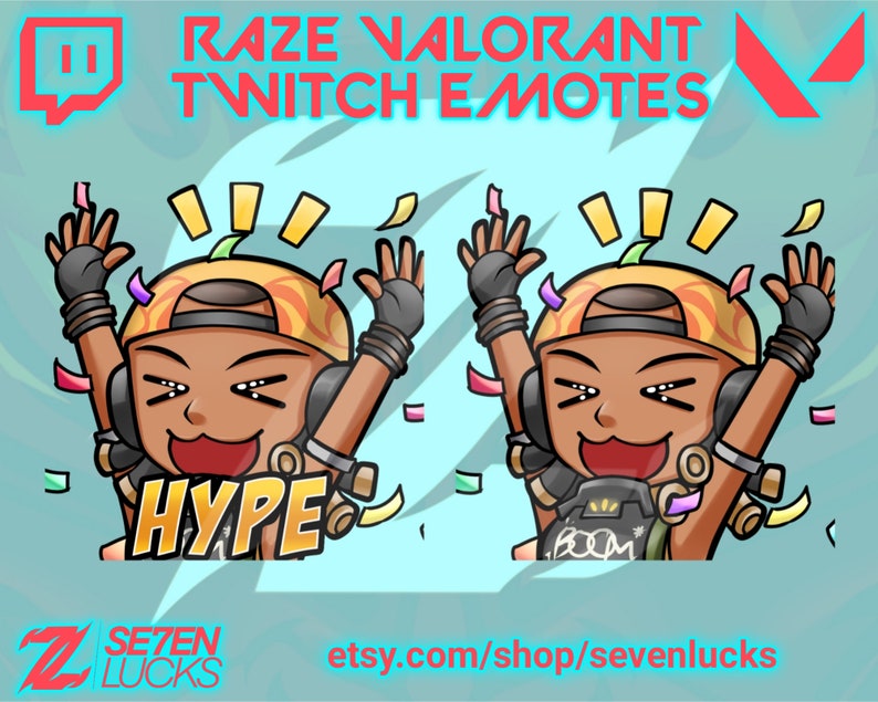 Raze Valorant Twitch Emotes, Valorant Twitch Emotes, Kawaii Twitch ...