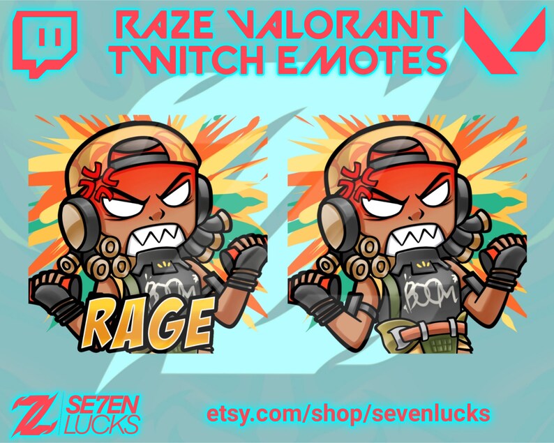 Raze Valorant Twitch Emotes, Valorant Twitch Emotes, Kawaii Twitch ...