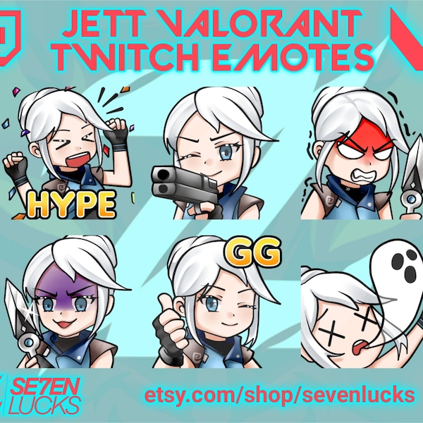 Jett Valorant Twitch Emotes - Etsy