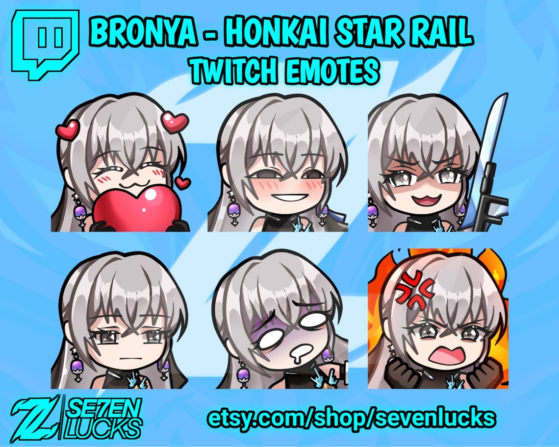 Bronya - Honkai Star Rail Twitch Emotes, Chibi Twitch Emotes, Kawaii ...