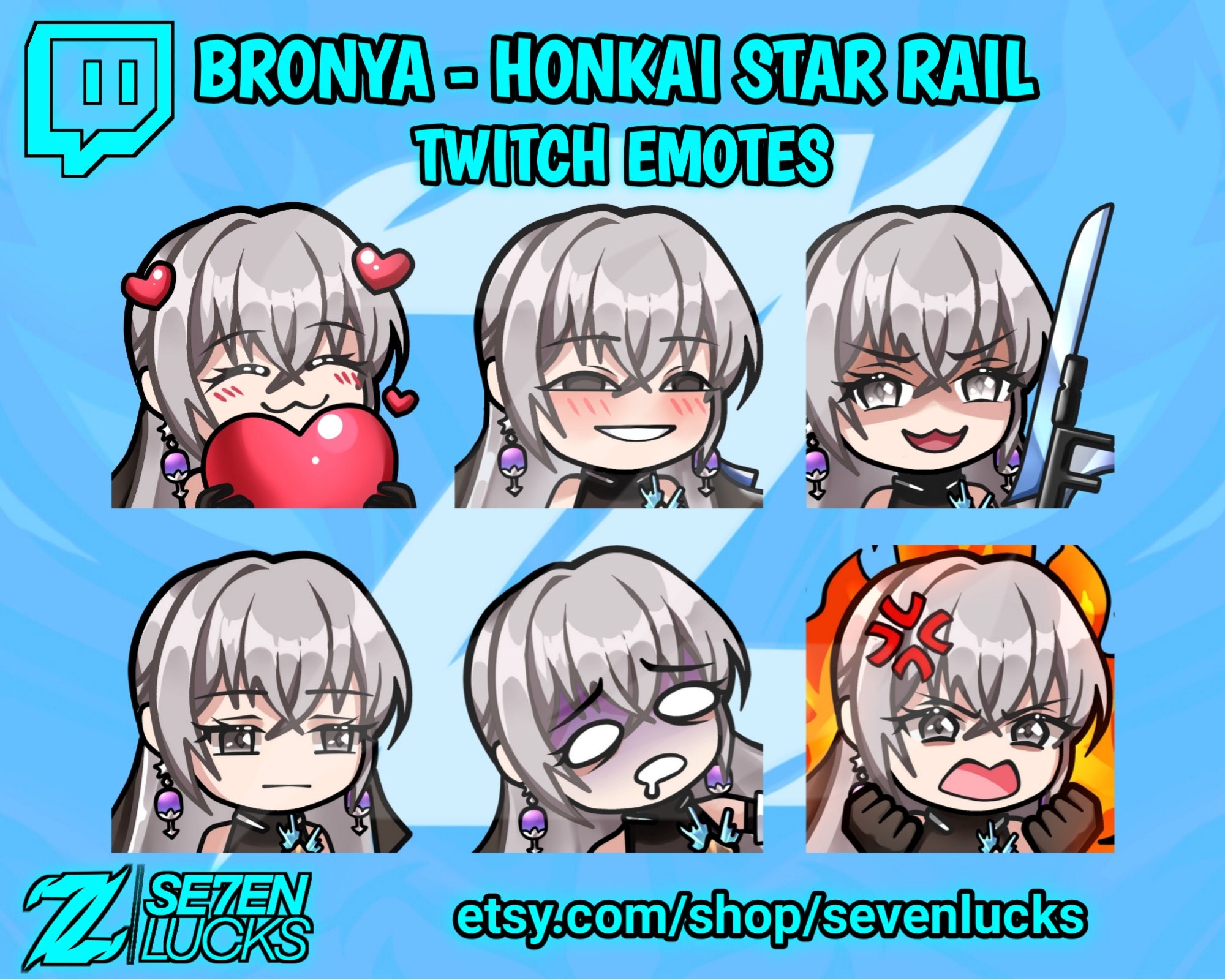 Bronya Honkai Star Rail Twitch Emotes, Chibi Twitch Emotes, Kawaii ...