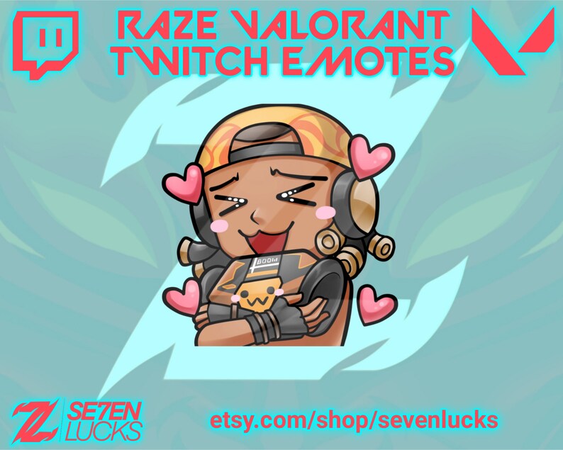 Raze Valorant Twitch Emotes, Valorant Twitch Emotes, Kawaii Twitch ...