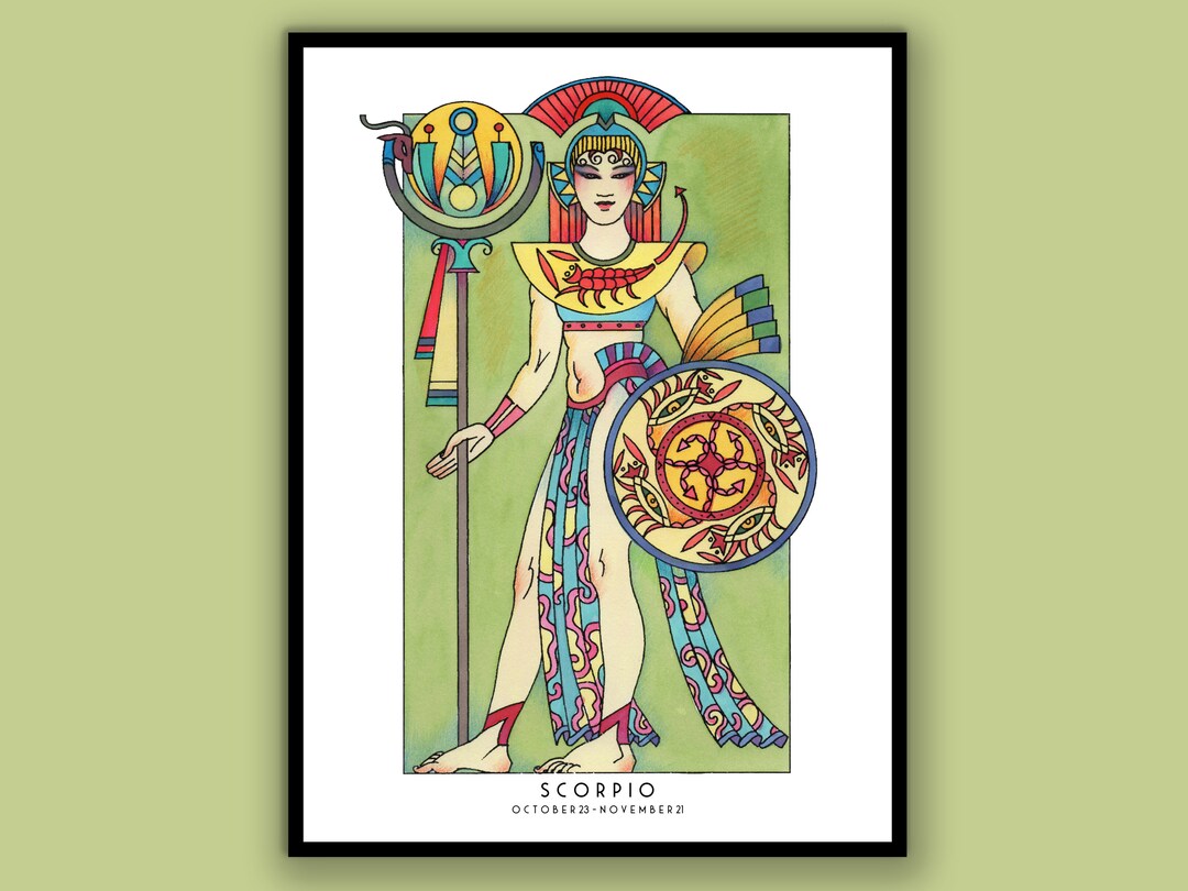 Scorpio Goddess Poster, Scorpio Wall Art, Zodiac Print, Goddess Art ...