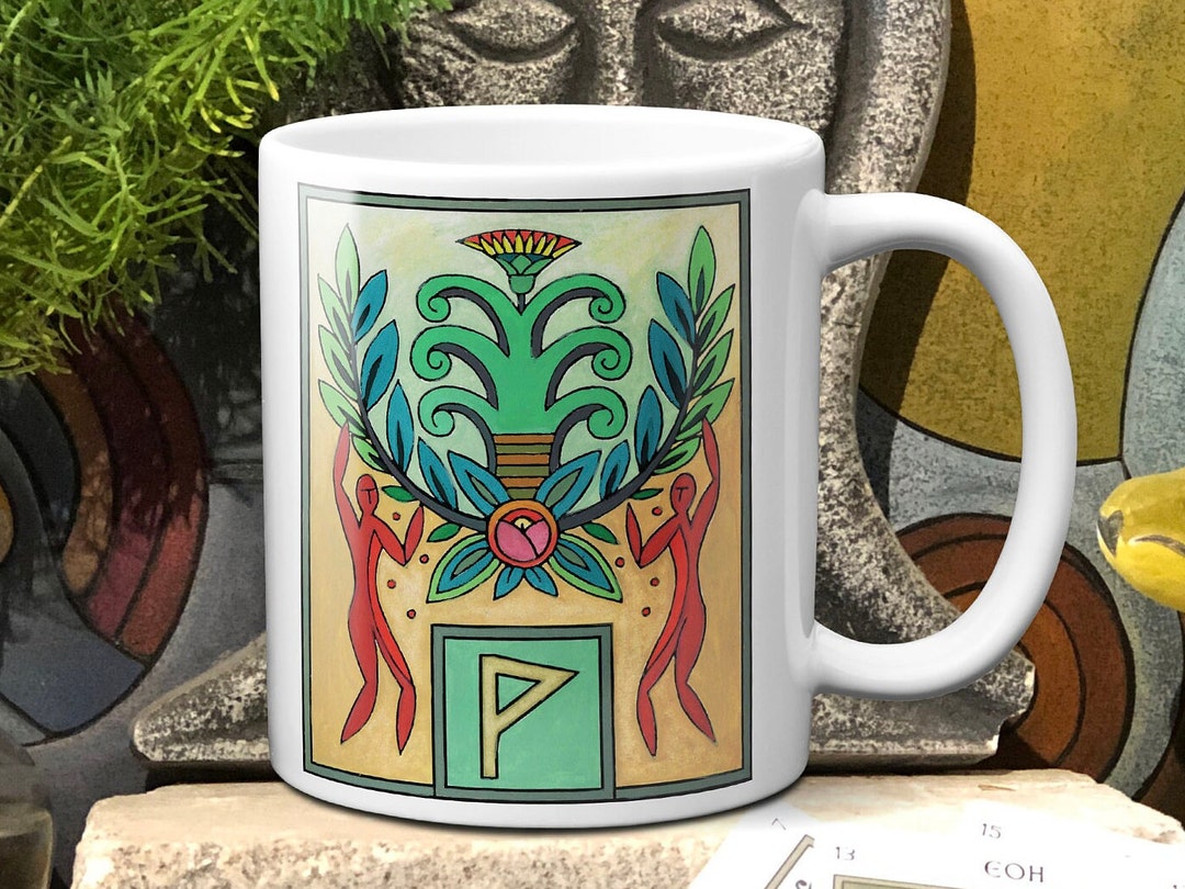 8 Wunjo Rune Mug, Runestones, Futhark Runes, Runic Tarot, Coffee Mug ...