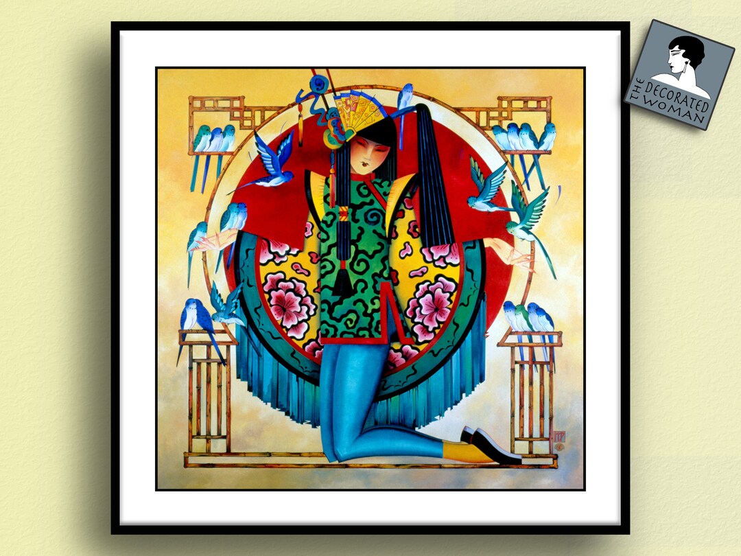 Virgo Bird Charmer Art Deco Circus Zodiac Print, Virgo Wall Art, Zodiac ...