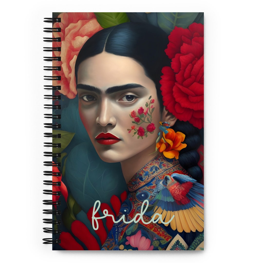 Red Flower Frida Kahlo Spiral Bound Notebook, Fab Gift for All Frida ...