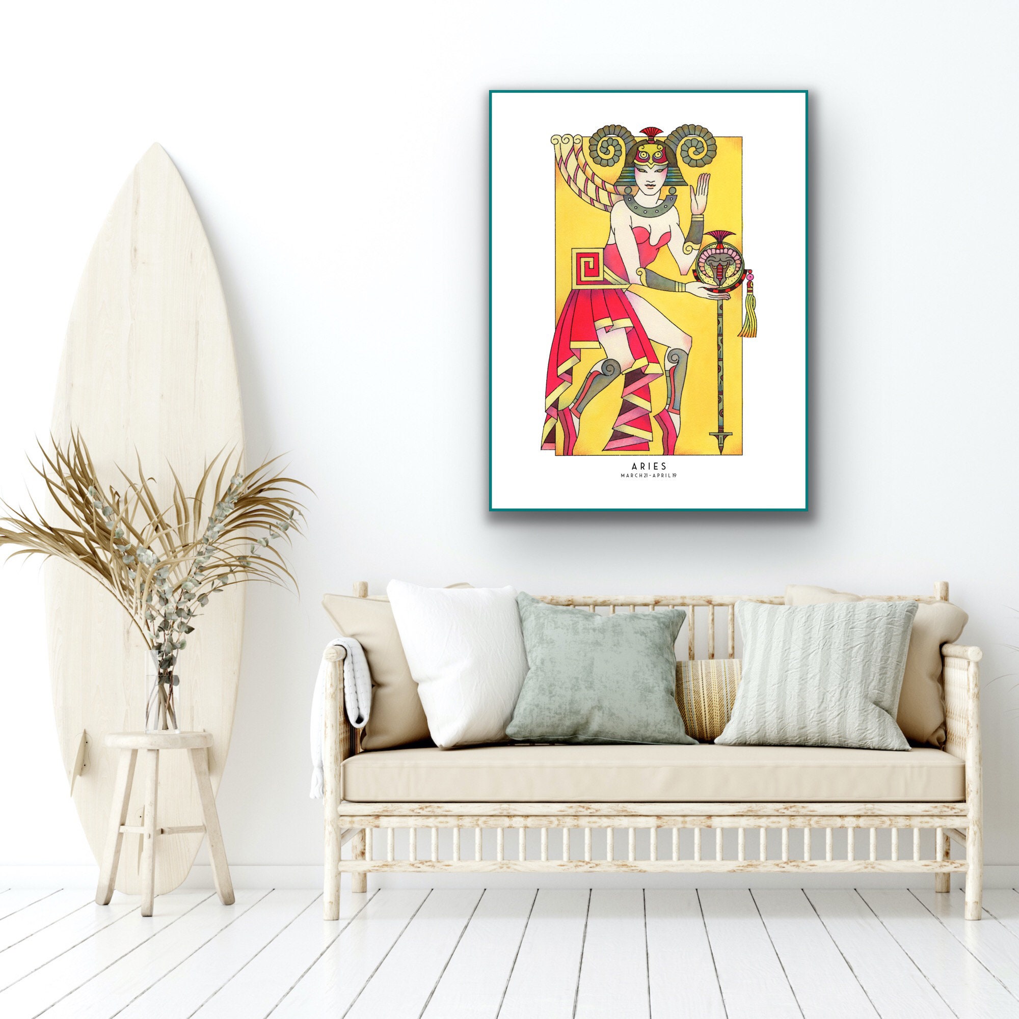 Aries Goddess Poster, Aries Wall Art, Zodiac Print, Goddess Art, Unique ...