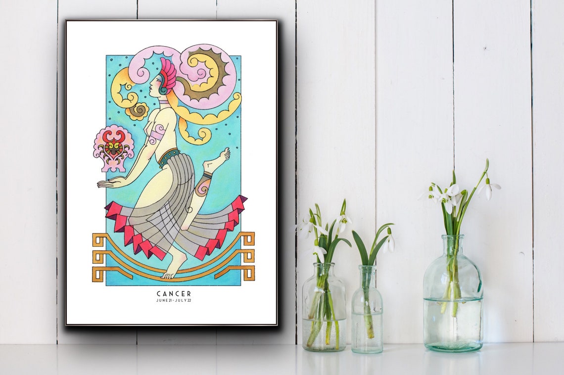 Cancer Goddess Poster Cancer Wall Art Zodiac Print Goddess - Etsy