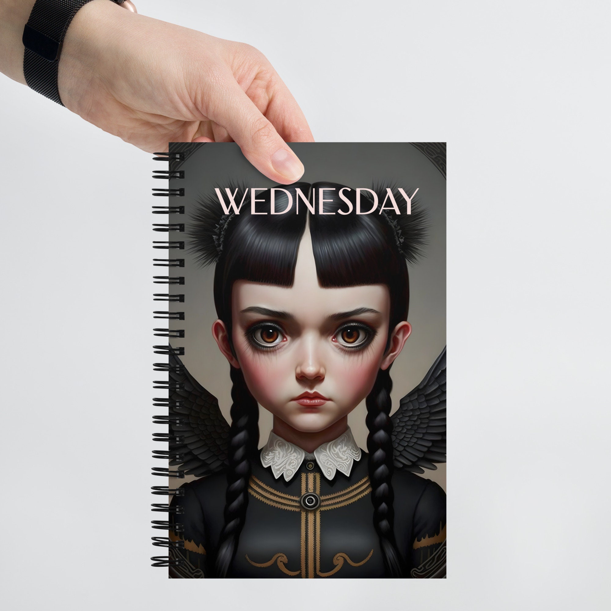 Wednesday Addams Spiral notebook, goth Nevermore Academy College School ...