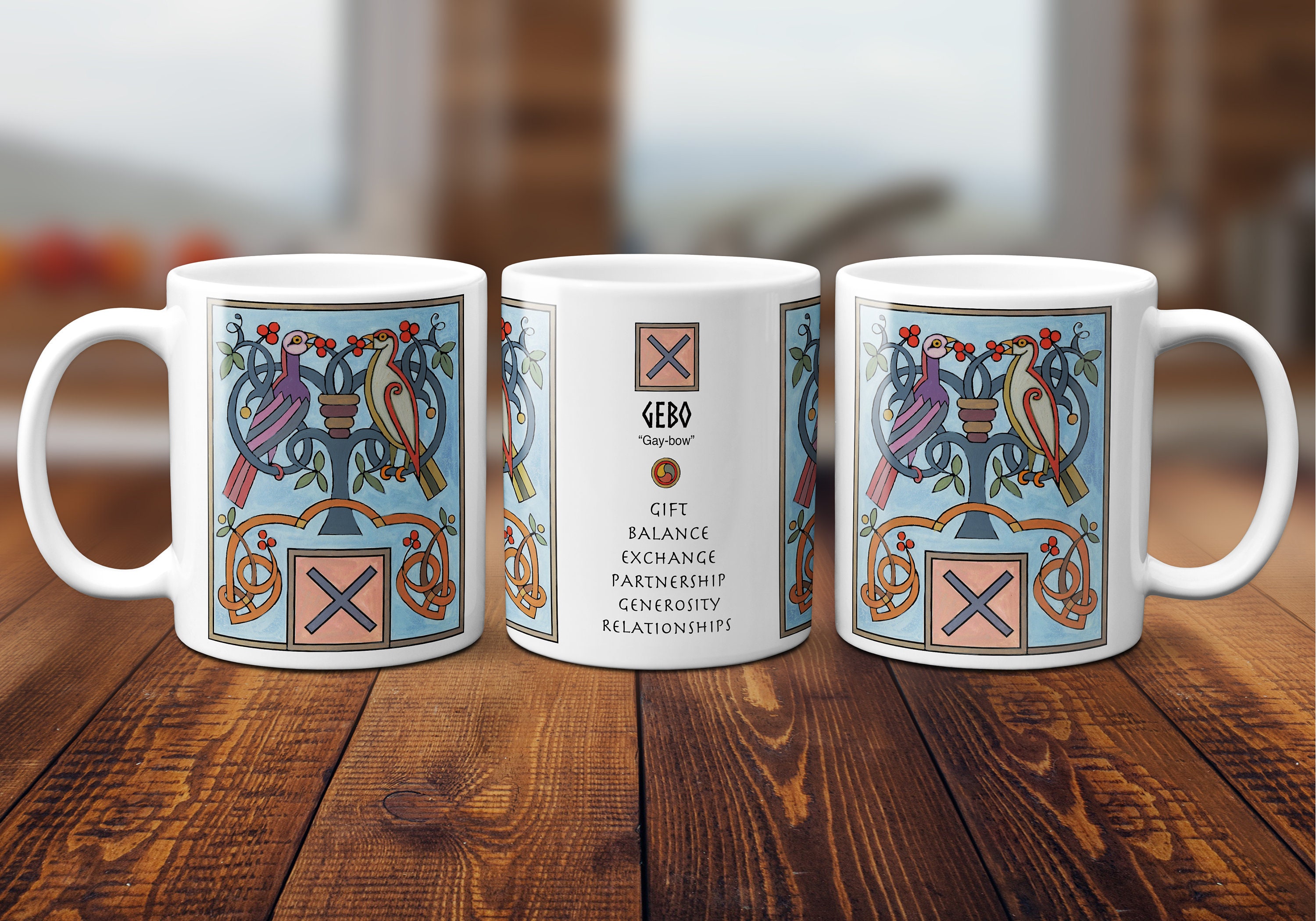 7 Gebo Rune Mug, Runestones, Futhark Runes, Runic Tarot, Coffee Mug ...